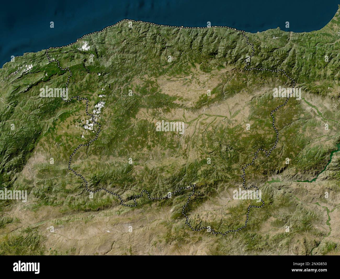 Kastamonu, province of Turkiye. Low resolution satellite map Stock ...