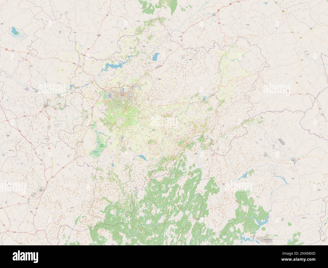 Kayseri, province of Turkiye. Open Street Map Stock Photo - Alamy