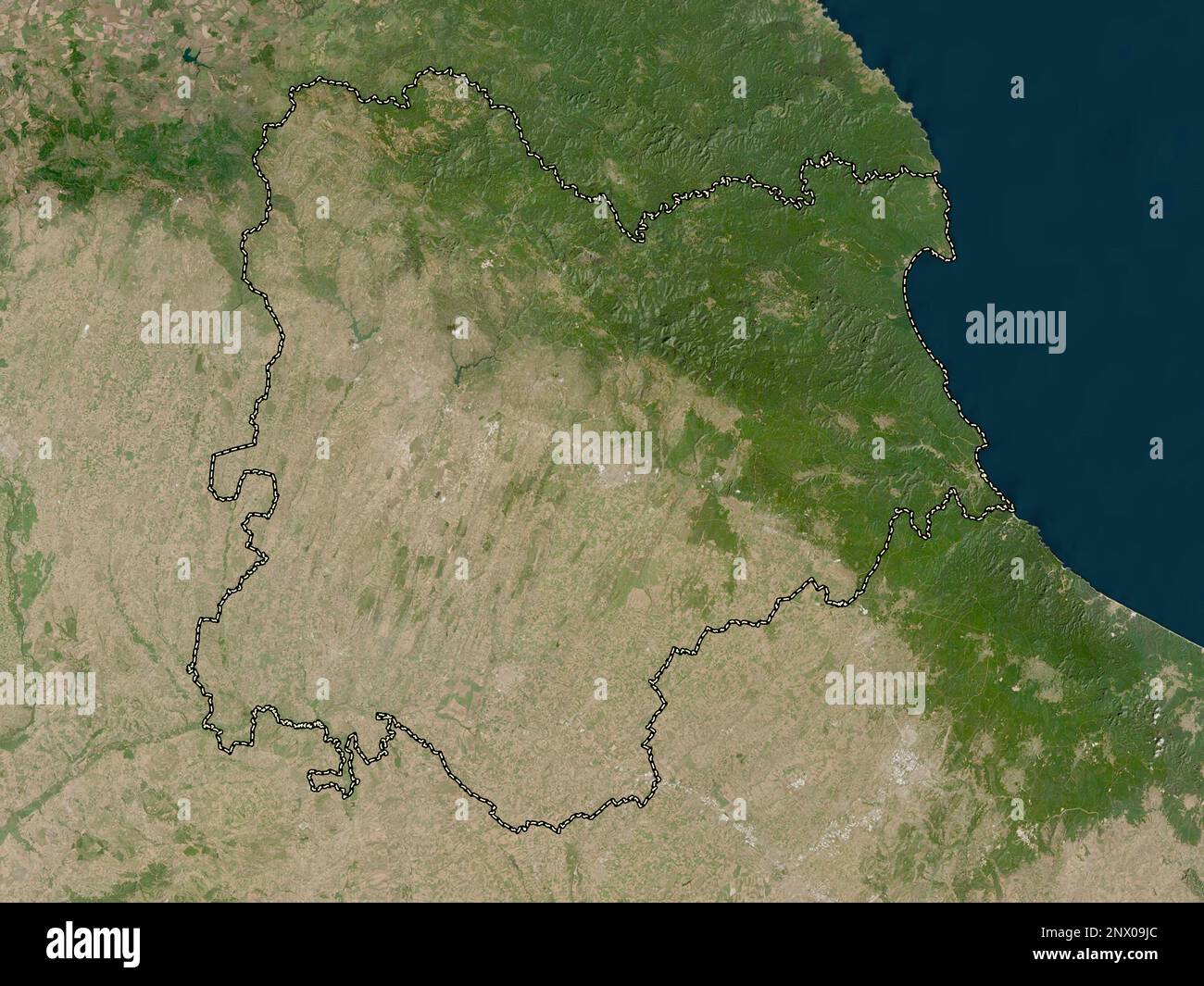 Kirklareli, province of Turkiye. Low resolution satellite map Stock ...