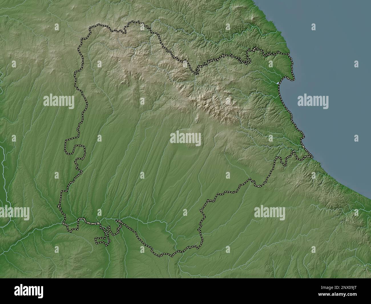 Kirklareli, province of Turkiye. Elevation map colored in wiki style ...