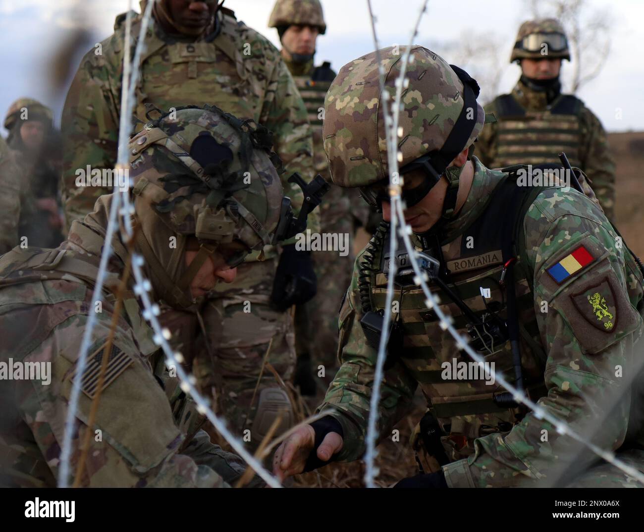 Soldiers assigned to the 39th Brigade Engineer Battalion, 2nd Brigade Combat Team “Strike ...