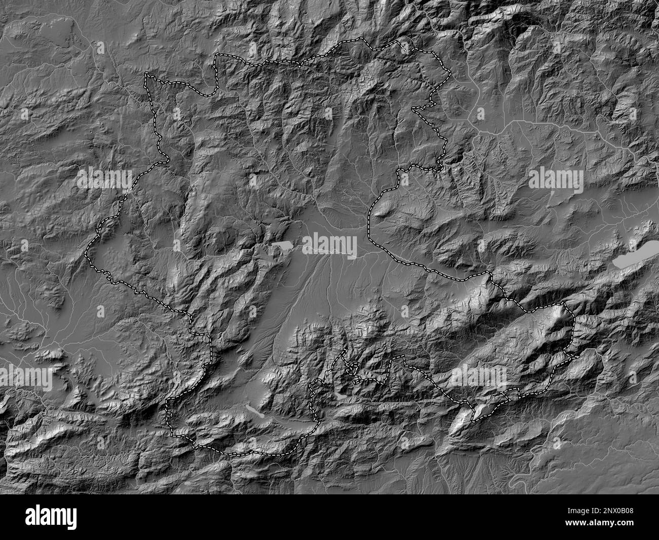 Malatya, province of Turkiye. Bilevel elevation map with lakes and ...