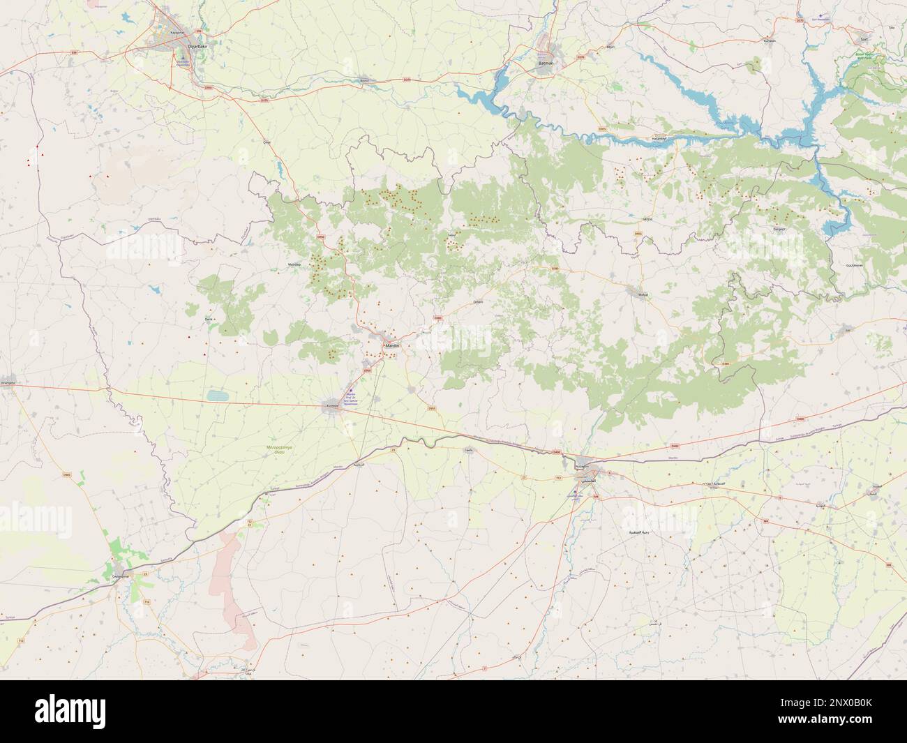 Mardin, province of Turkiye. Open Street Map Stock Photo - Alamy