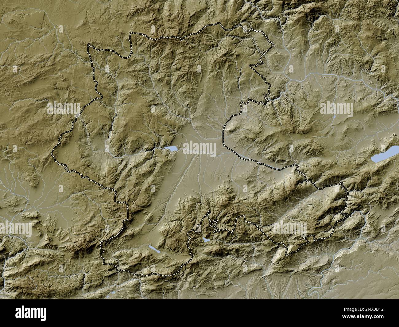 Malatya, province of Turkiye. Elevation map colored in wiki style with ...