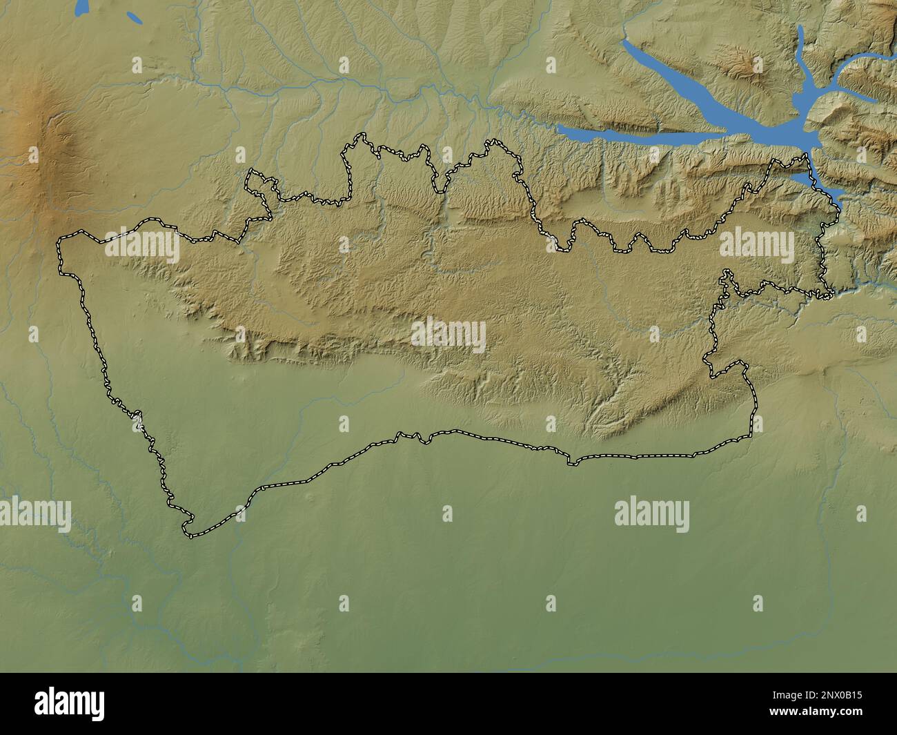 Mardin, province of Turkiye. Colored elevation map with lakes and ...
