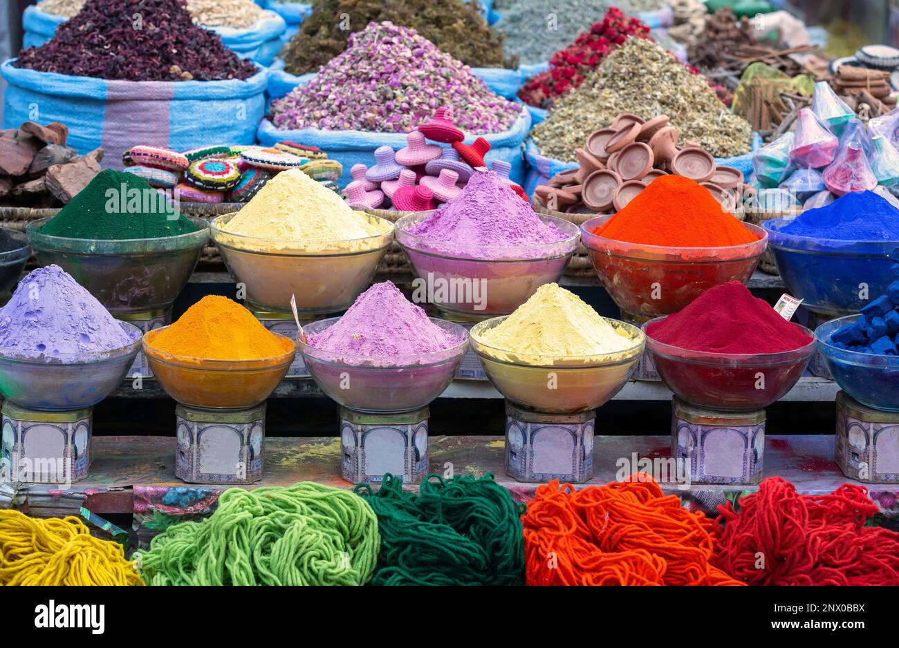 Colorful spices in the medina of Marrakesh, Morocco Stock Photo - Alamy