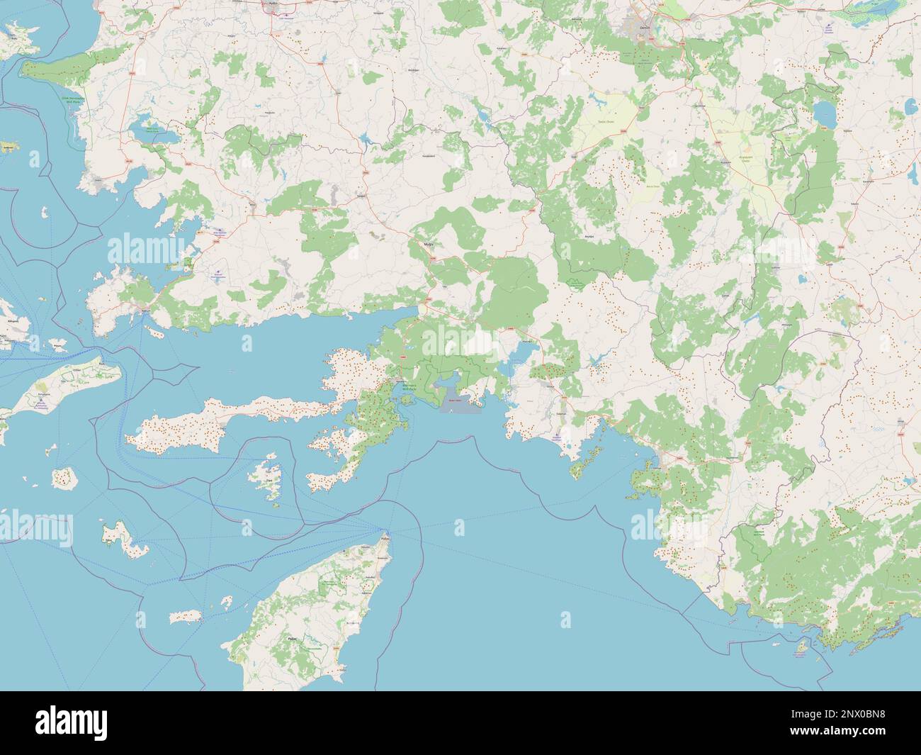 Mugla, province of Turkiye. Open Street Map Stock Photo - Alamy