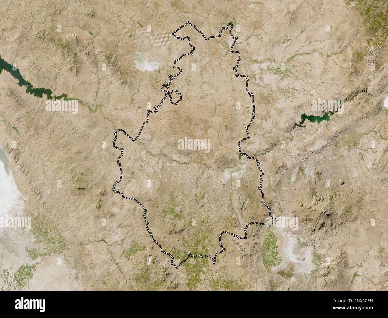 Nevsehir, province of Turkiye. Low resolution satellite map Stock Photo ...