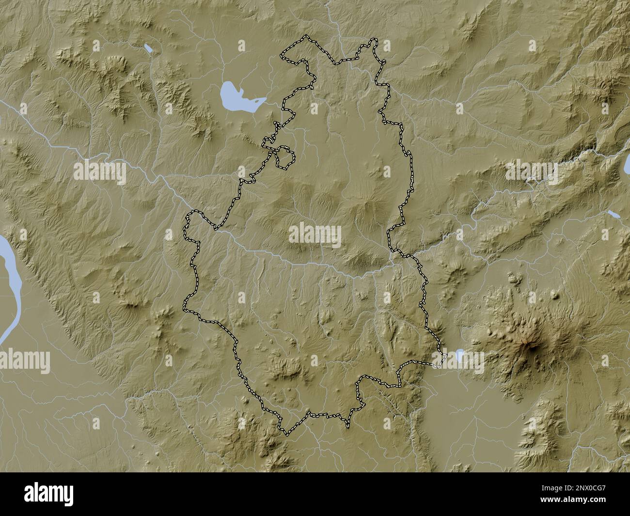 Nevsehir, province of Turkiye. Elevation map colored in wiki style with ...
