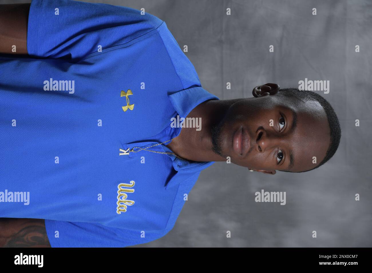 UCLA Bruins strong safety Kenroy Higgins (22) poses in Los Angeles ...