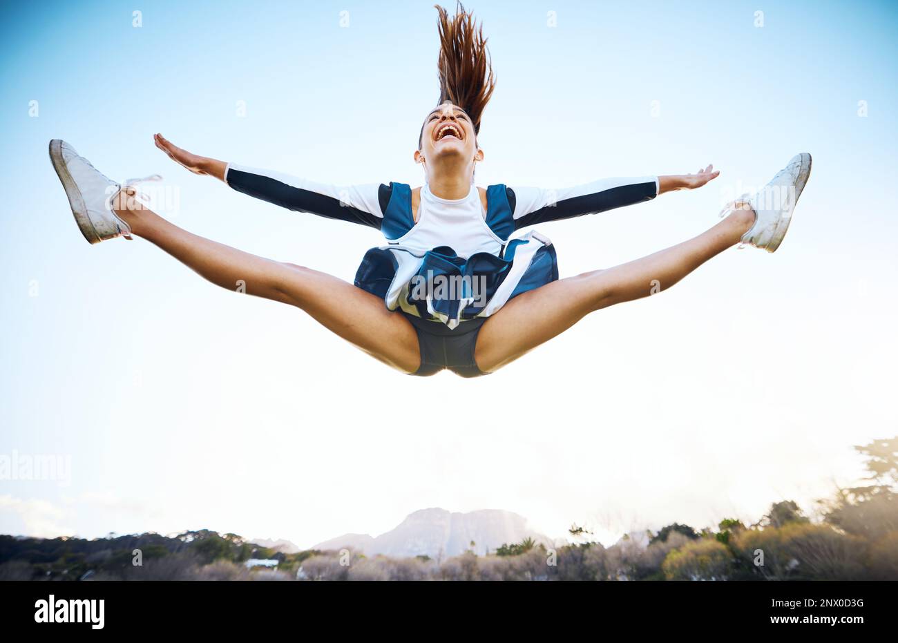 Toe Touch Cheer Stunt