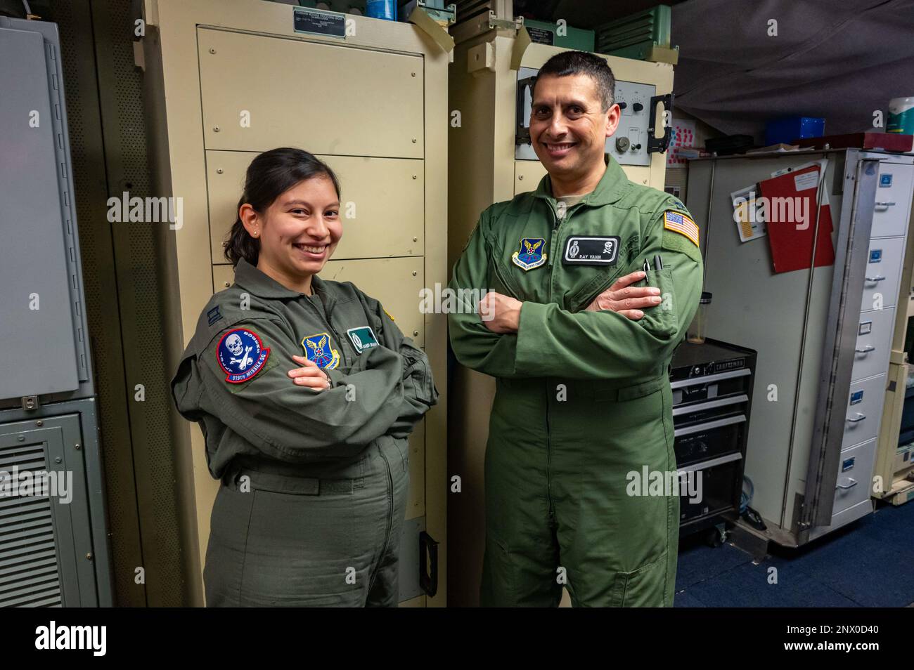 Lt. Col. Raymundo Vann and Capt. Gabriella Graham pose for a photo ...