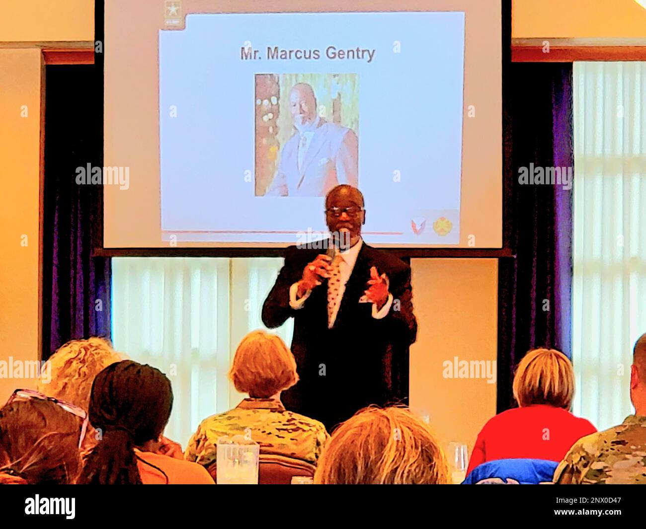 Guest speaker Marcus Gentry gives his presentation about Martin Luther ...