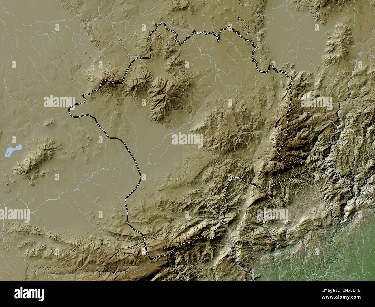 Nigde, province of Turkiye. Elevation map colored in wiki style with ...
