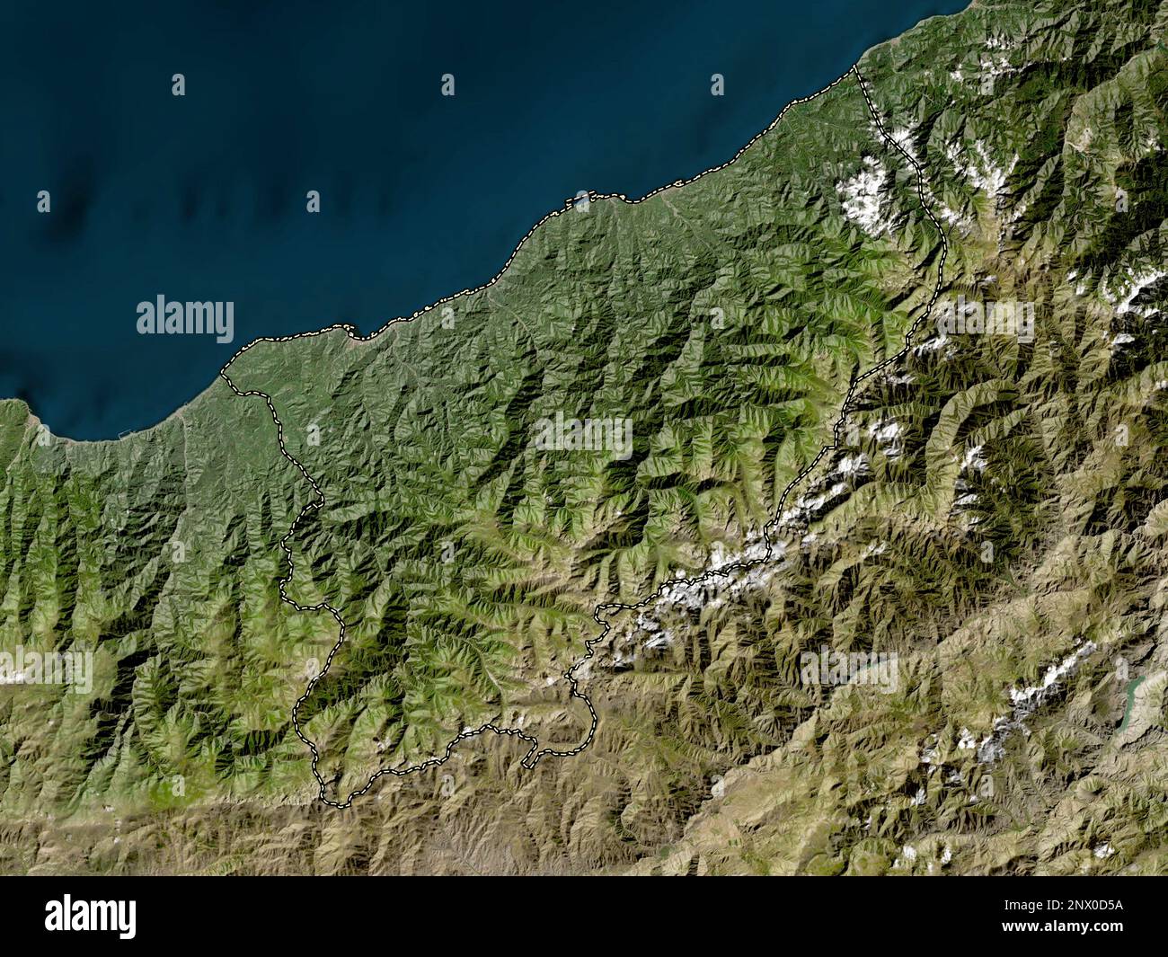 Rize, province of Turkiye. Low resolution satellite map Stock Photo - Alamy