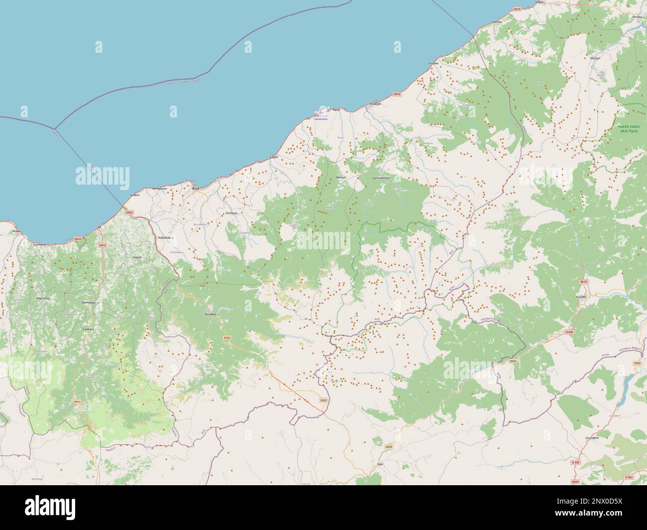 Rize, province of Turkiye. Open Street Map Stock Photo - Alamy
