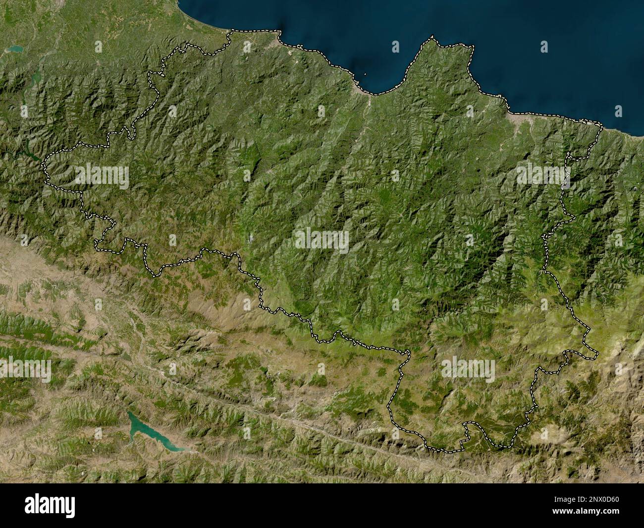 Ordu, province of Turkiye. Low resolution satellite map Stock Photo - Alamy