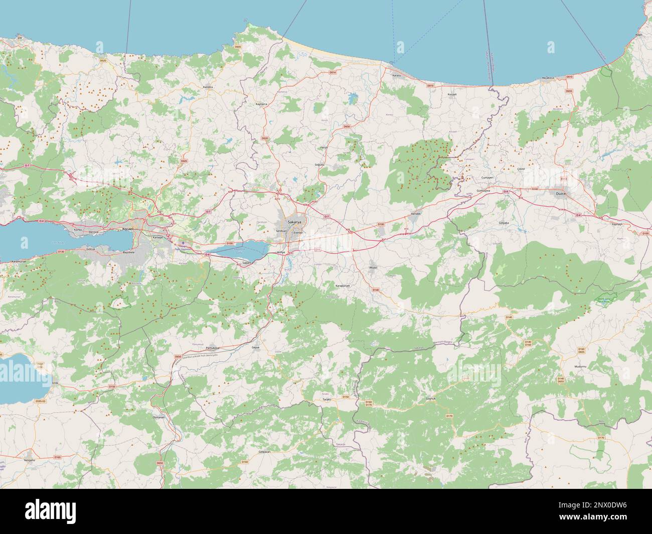Sakarya, province of Turkiye. Open Street Map Stock Photo - Alamy