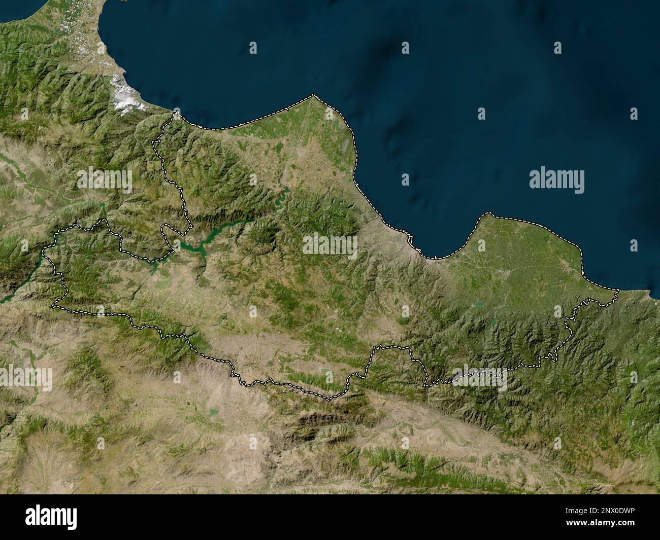 Samsun, province of Turkiye. Low resolution satellite map Stock Photo ...