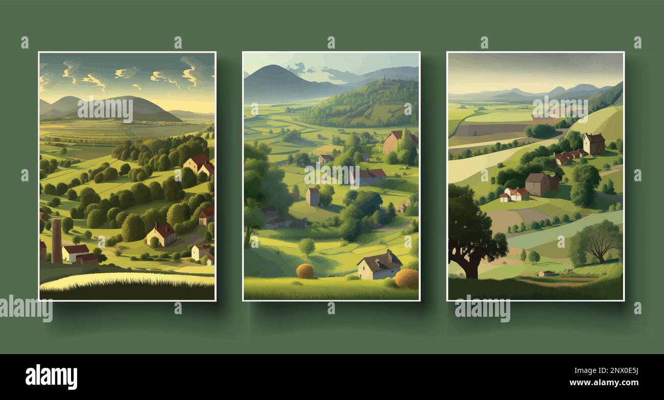 Rolling agricultural land Stock Vector Images - Alamy