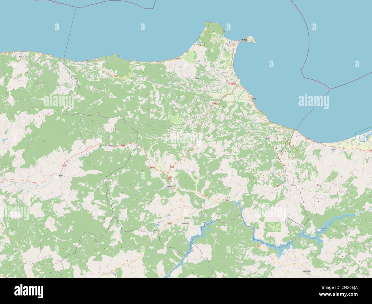 Sinop, province of Turkiye. Open Street Map Stock Photo - Alamy