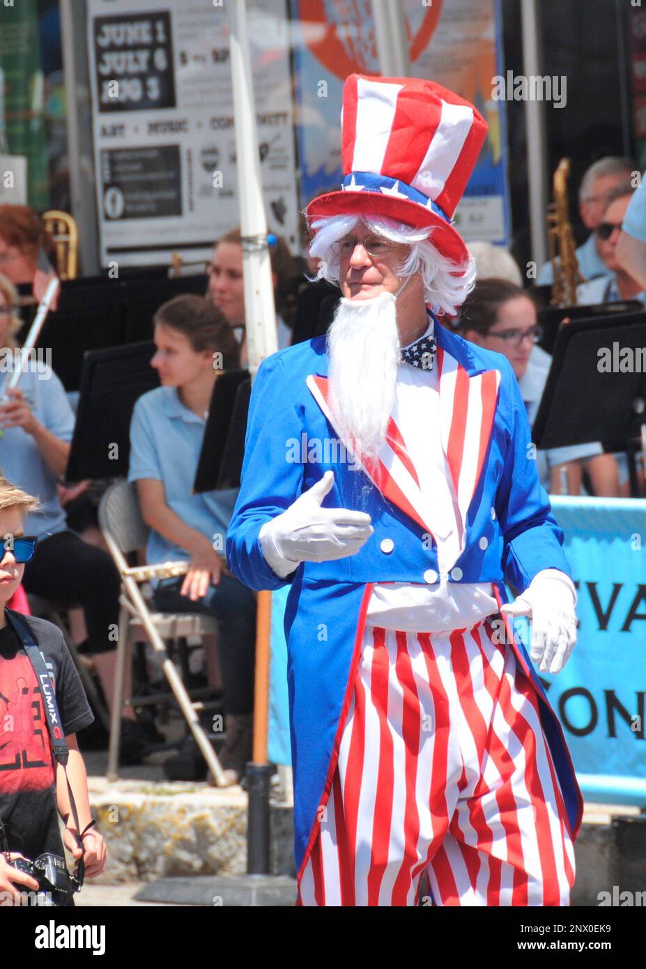 Uncle Sam walks down Broad Street promoting the Famous Marching ...