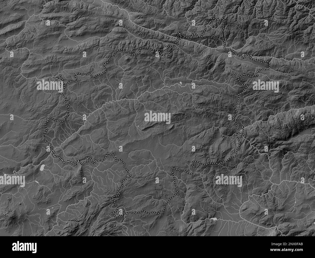 Sivas, province of Turkiye. Grayscale elevation map with lakes and ...