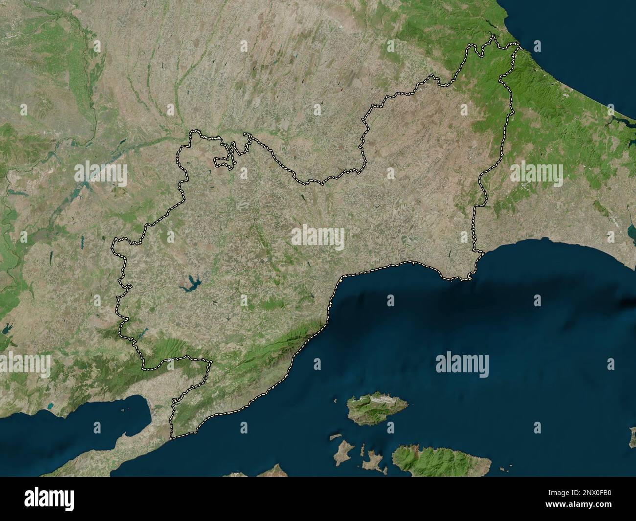Tekirdag, province of Turkiye. High resolution satellite map Stock ...