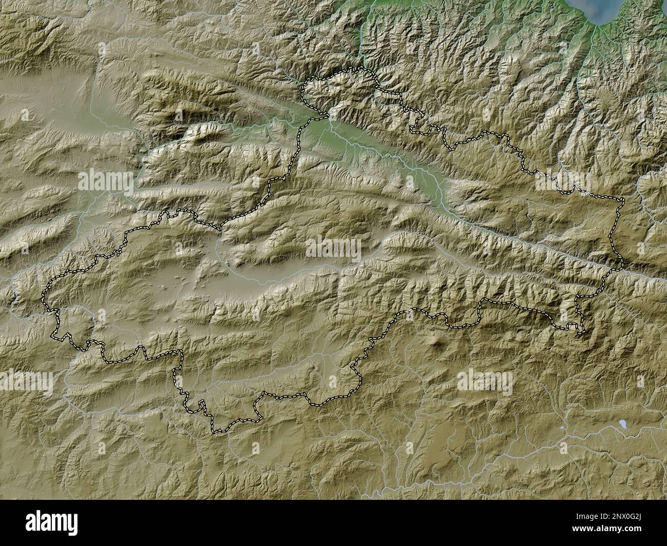 Tokat, province of Turkiye. Elevation map colored in wiki style with ...