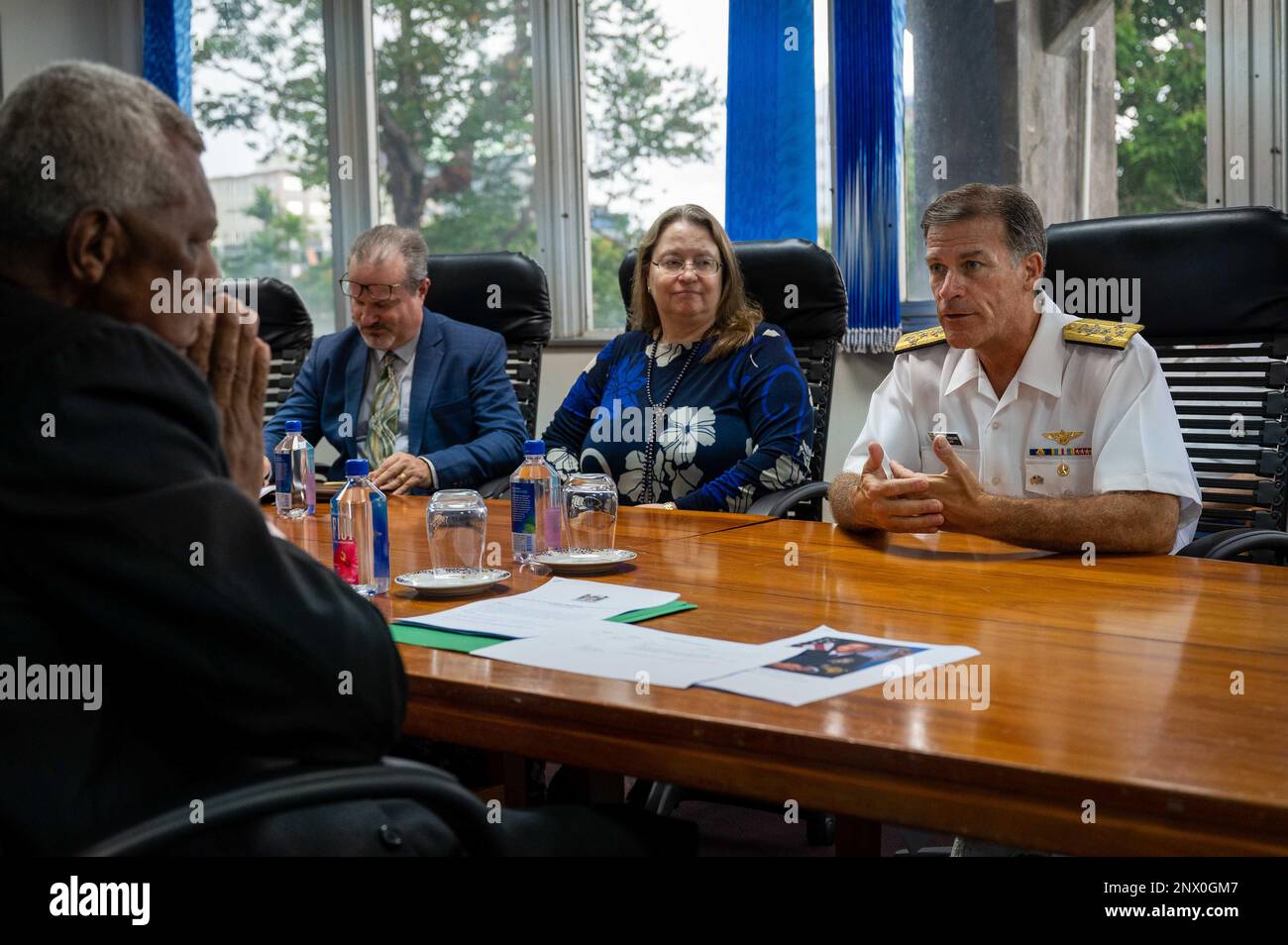 SUVA, Fiji (Jan. 31, 2023) Adm. John C. Aquilino, Commander of U.S. Indo-Pacific Command, right ...