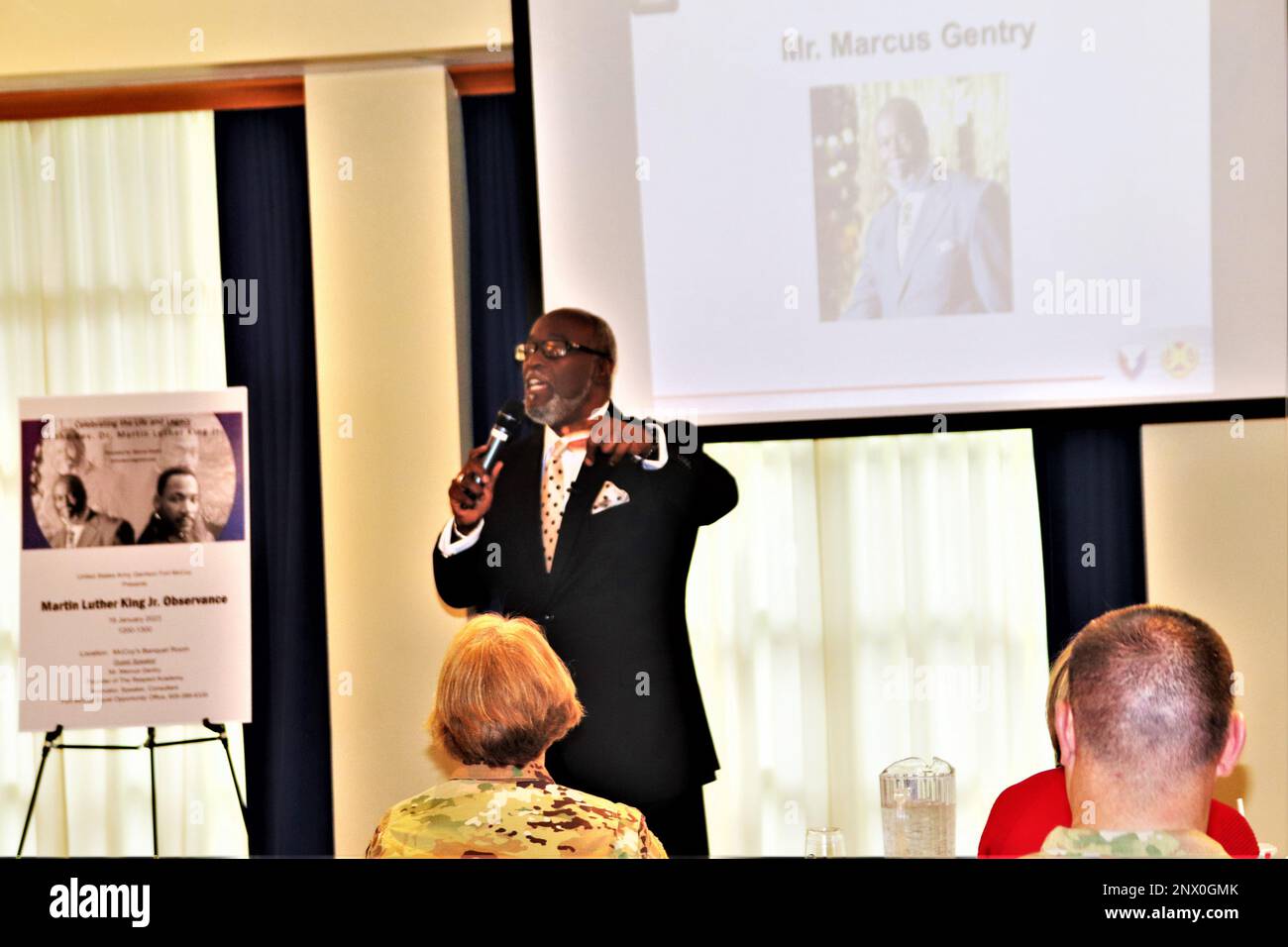 Guest speaker Marcus Gentry gives his presentation about Martin Luther ...