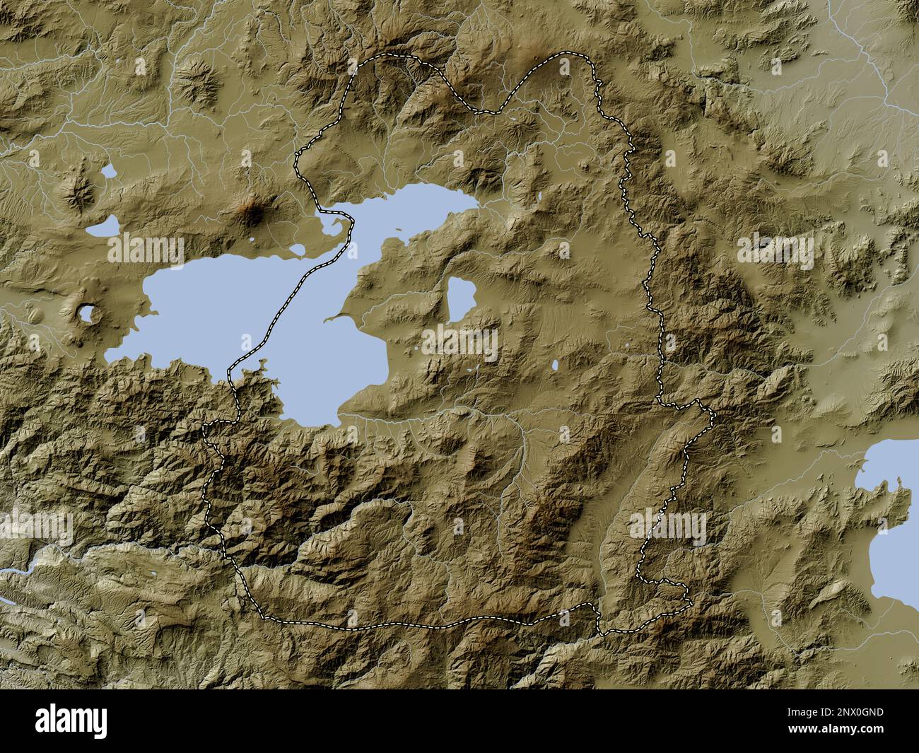 Van, province of Turkiye. Elevation map colored in wiki style with ...