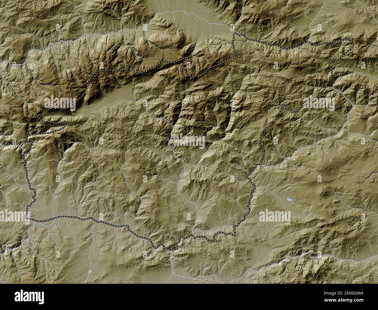Tunceli, province of Turkiye. Elevation map colored in wiki style with ...