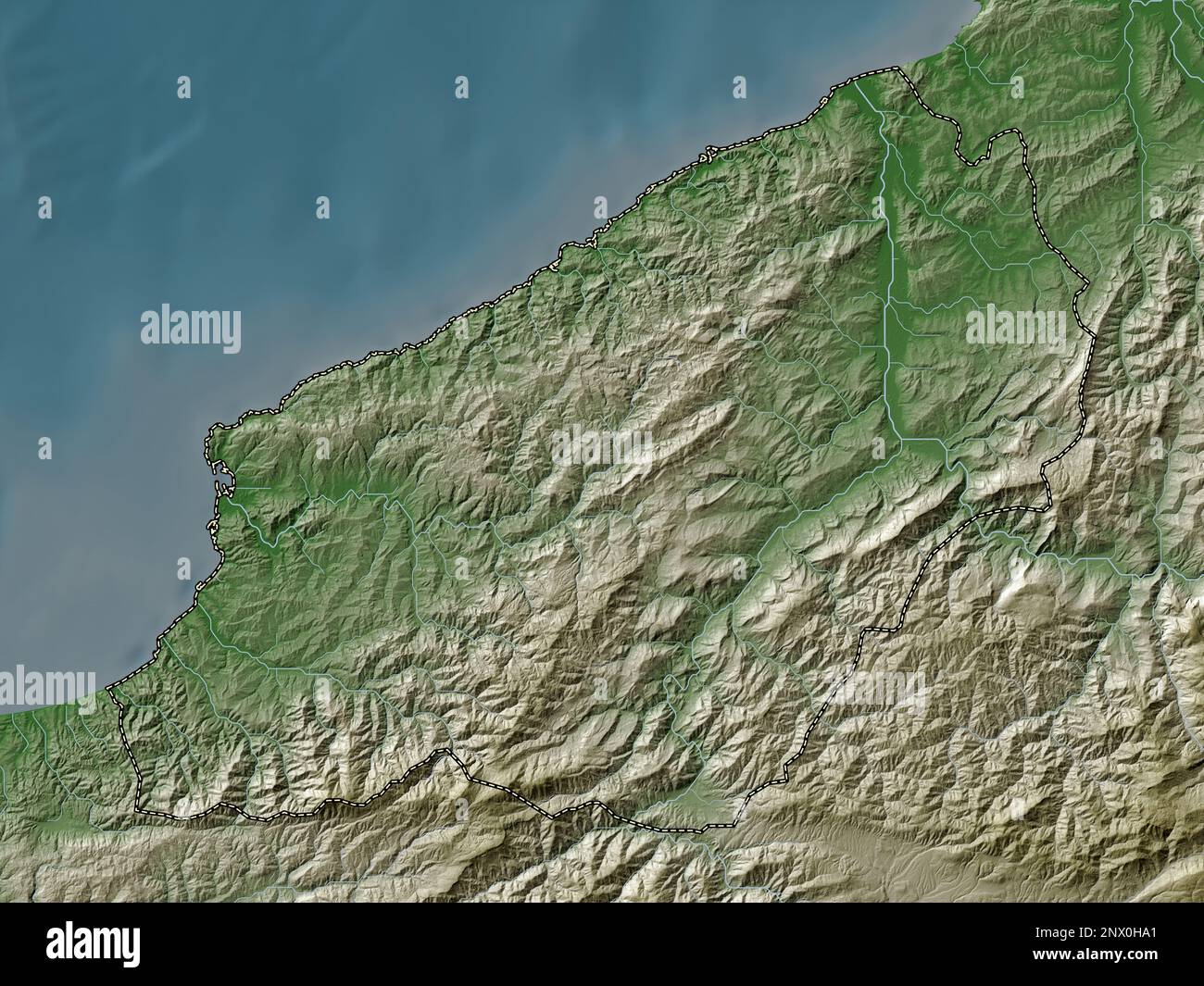 Zonguldak, province of Turkiye. Elevation map colored in wiki style ...