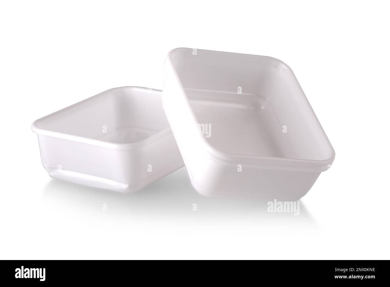 The white plastic food container isolated on white background Stock ...