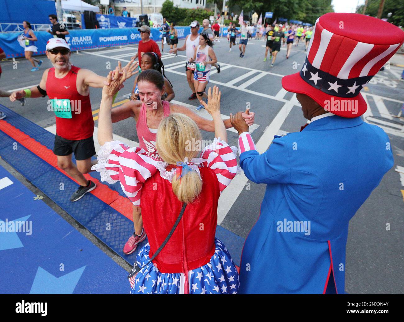 Uncle Sam and Betsy Ross, Reg Barnes and his wife Paula Barnes, high ...