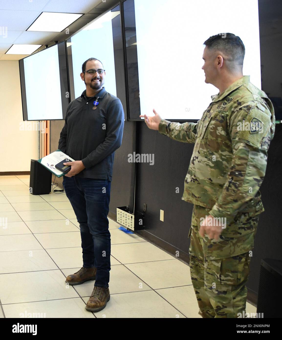 Yuma Test Center Commander Lt. Col. Shane Dering awarded Leroy Duarte a ...