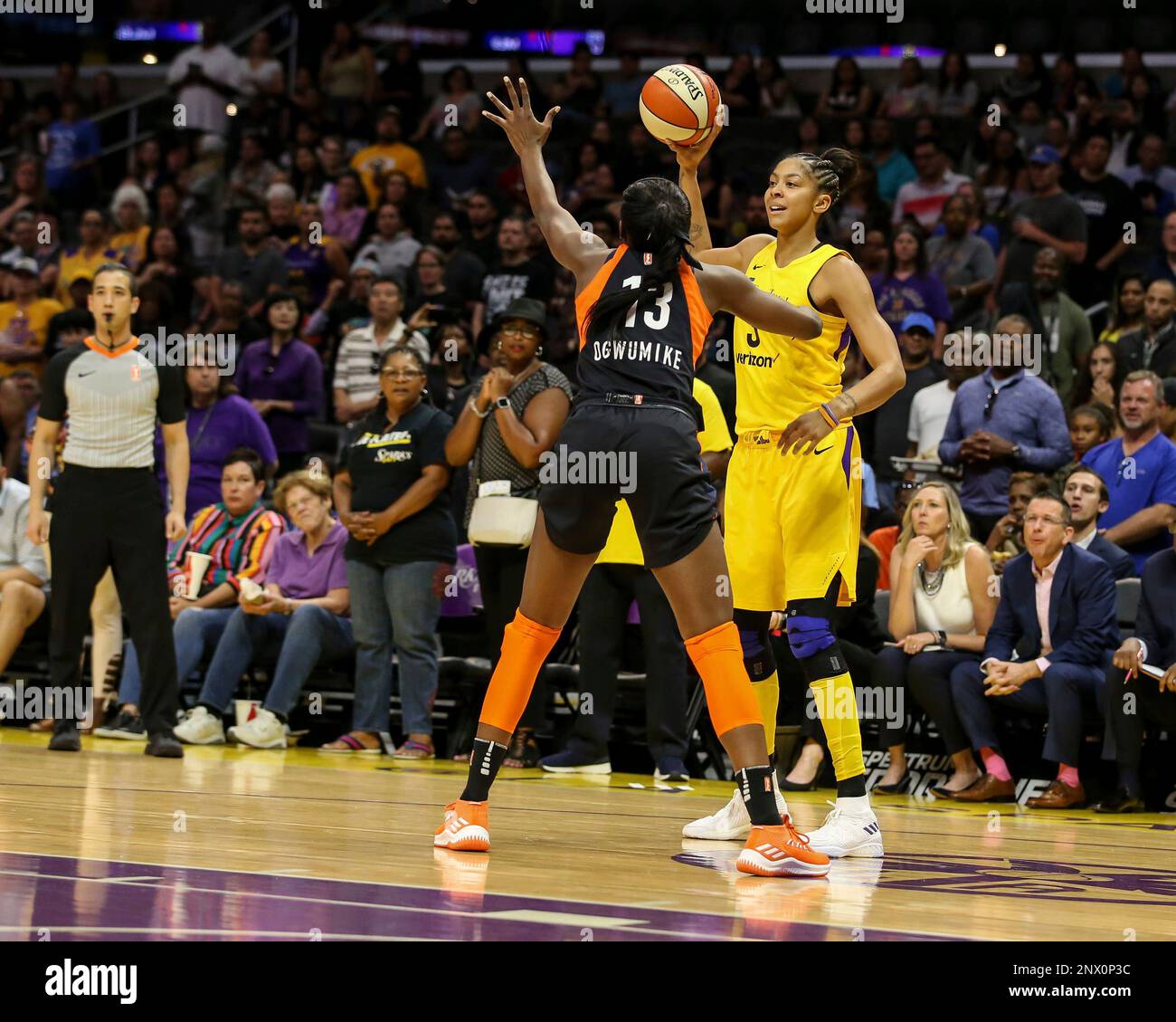 Los Angeles Sparks forward Candace Parker #3 during the Connecticut Sun ...