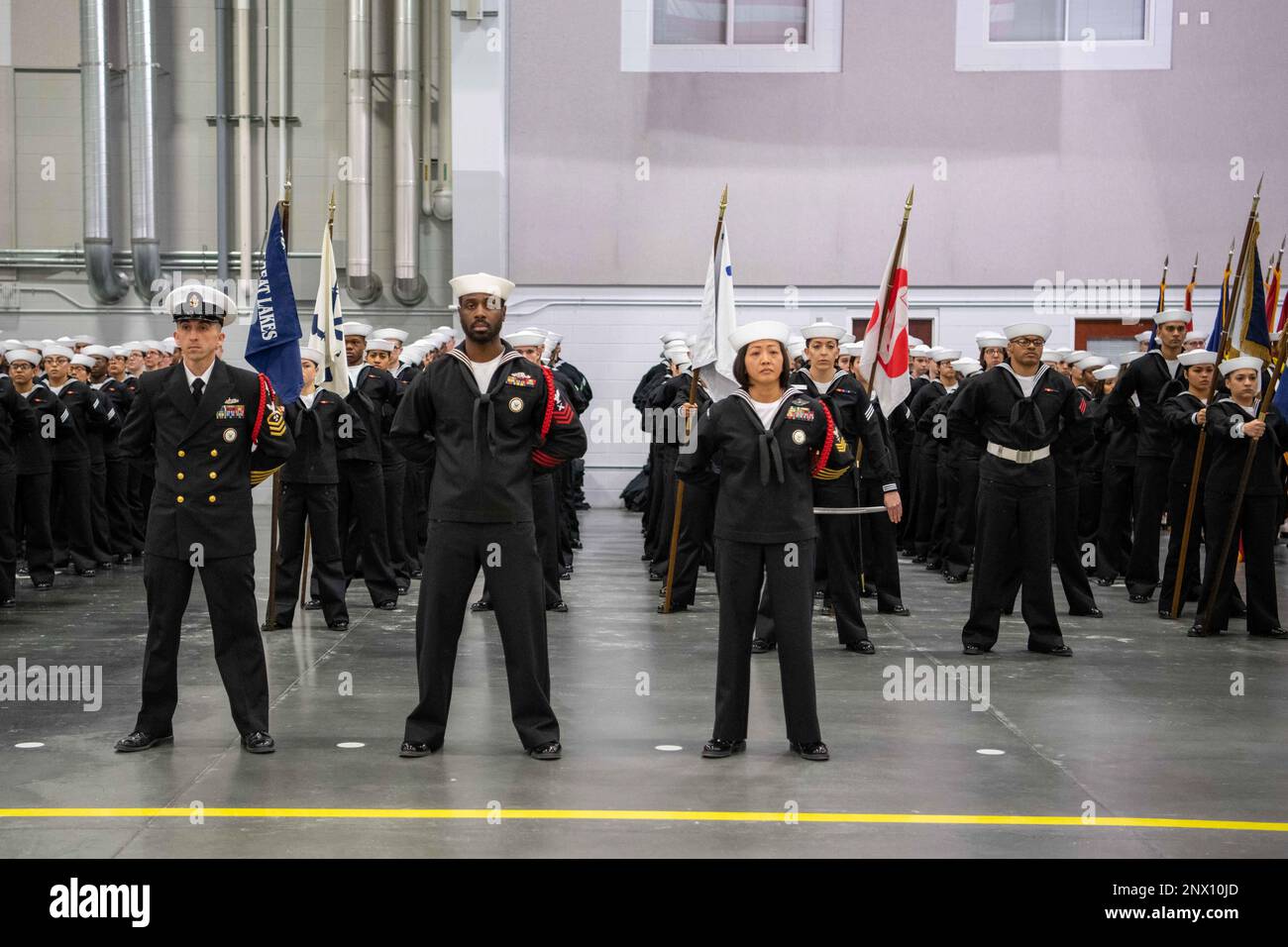 Sailors graduate boot camp during pass-in-review at U.S. Navy Recruit ...
