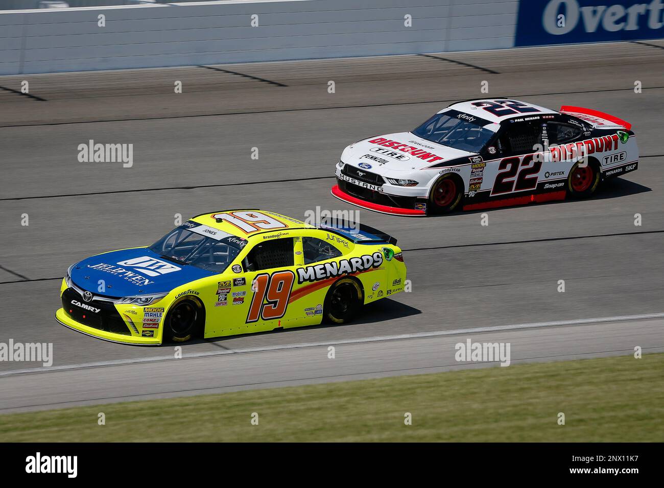 Brandon Jones (19) and Paul Menard (22) during the NASCAR Xfinity ...