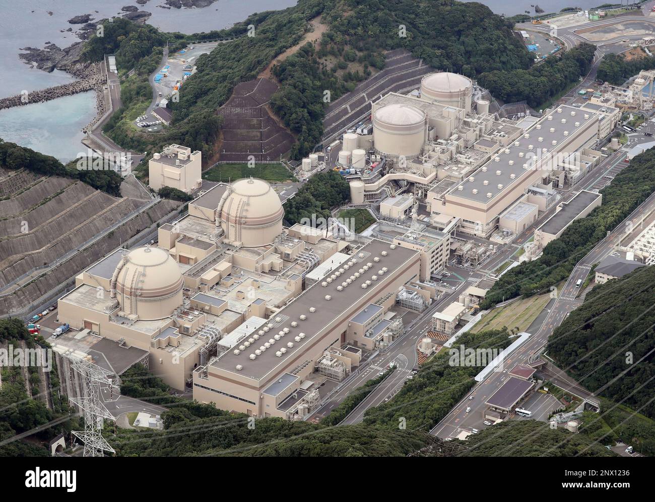 An aerial photo shows the Kansai Electric Power –power's Ohi nuclear ...