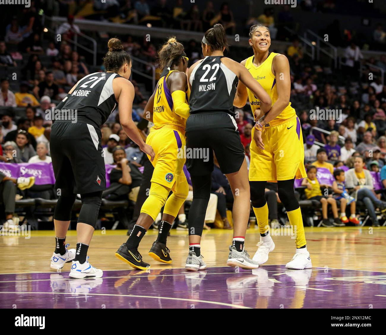Los Angeles Sparks forward Candace Parker (3) on a screen during the ...