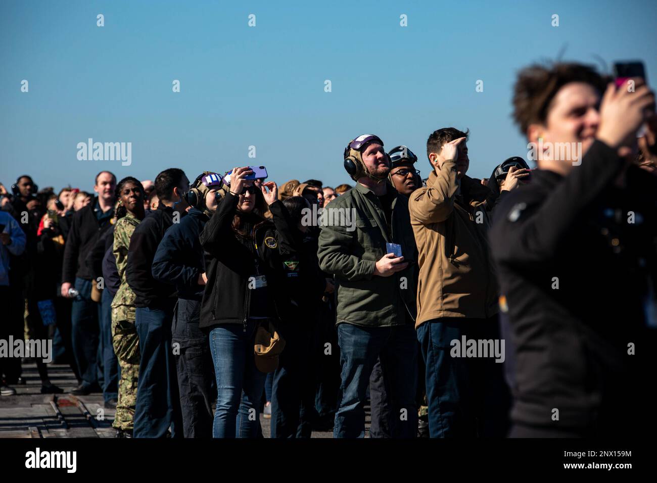 230124-N-MU675-2069 PACIFIC OCEAN (Jan. 24, 2023) Visitors watch an air ...