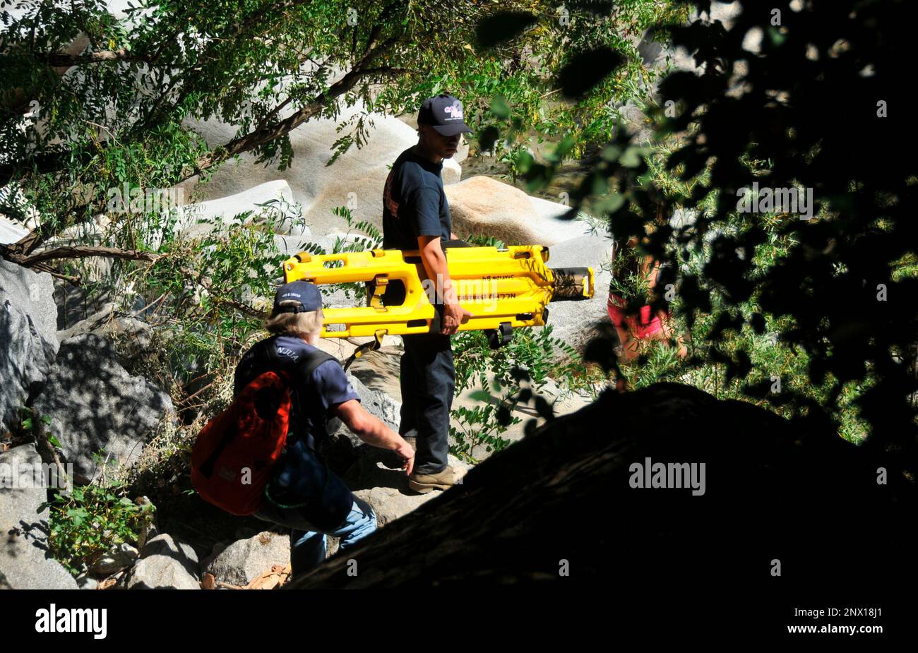 Firefighters Descend Into The Steep South Yuba River Canyon To Access