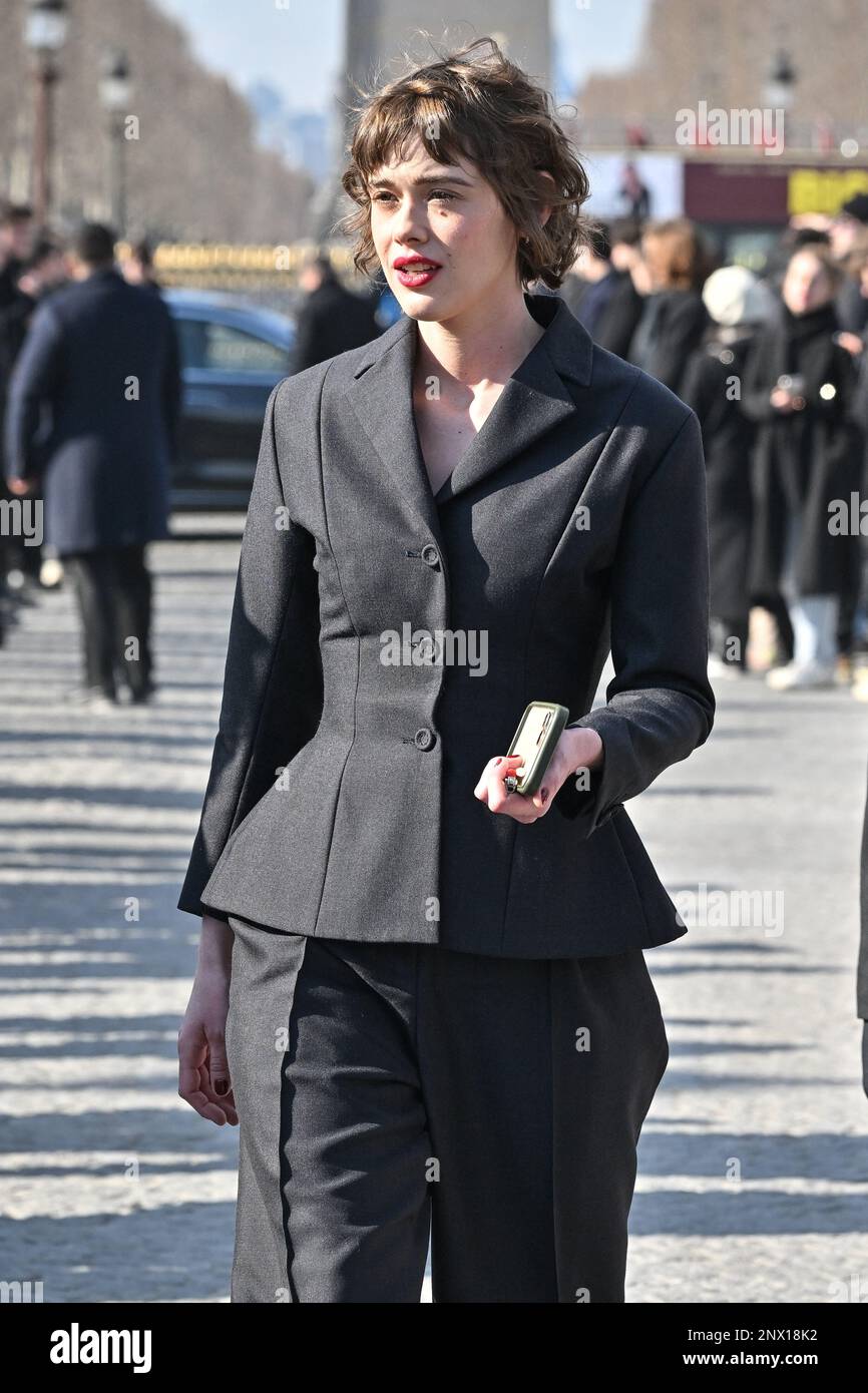 Mathilde Warnier arriving at Dior show during Fashion Week in Paris ...