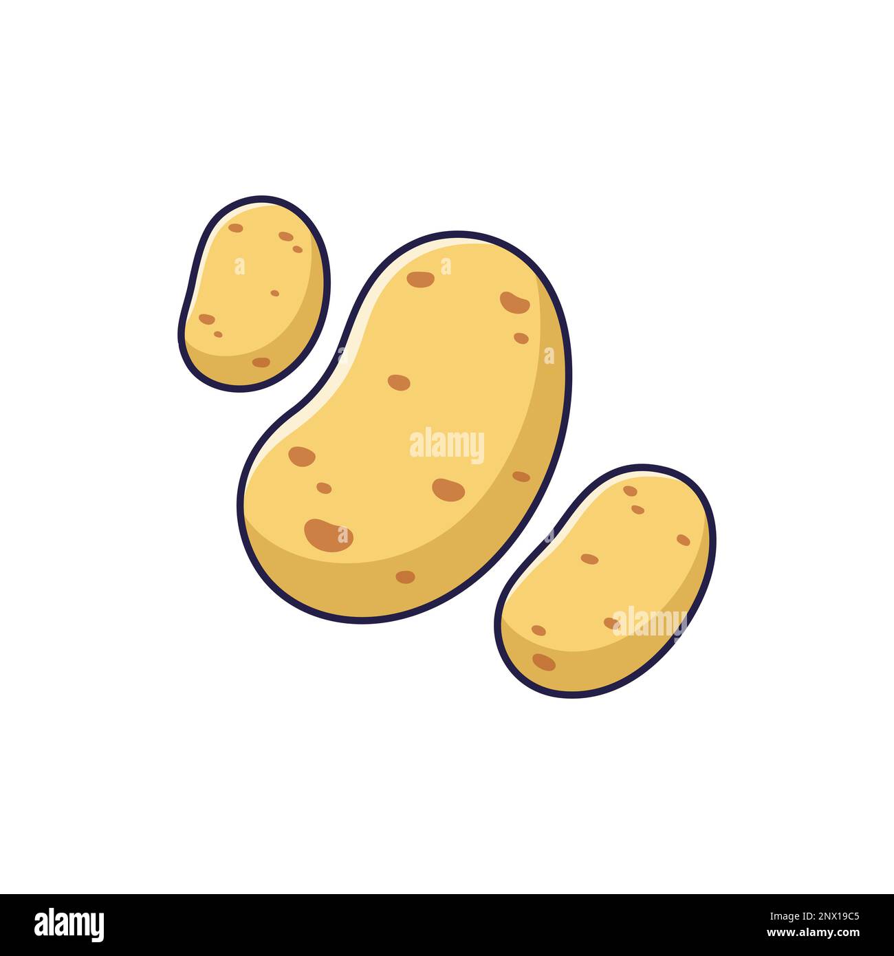 Cute Potato cartoon icon illustration. Food vegetable flat icon concept ...