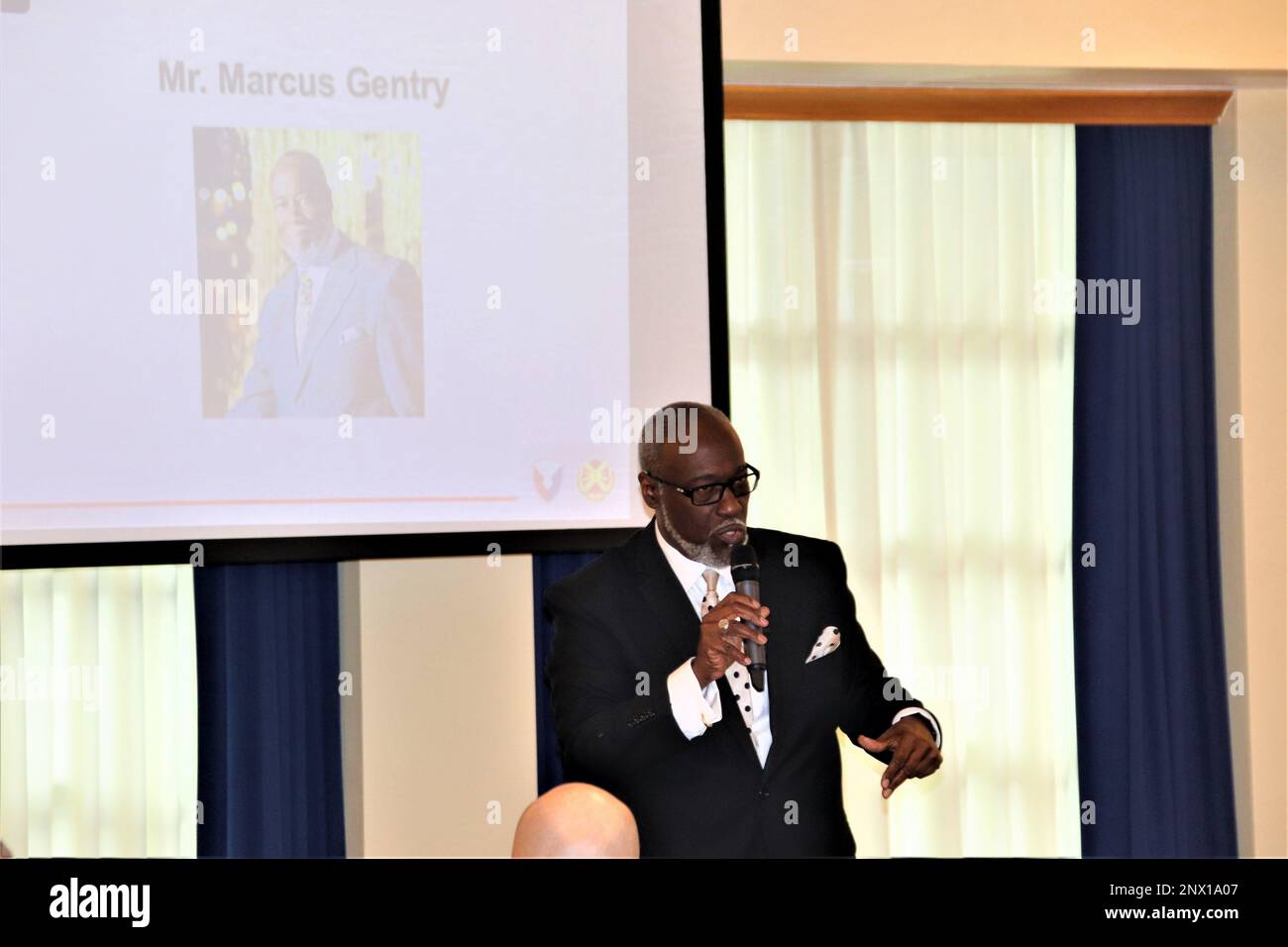 Guest speaker Marcus Gentry gives his presentation about Martin Luther ...