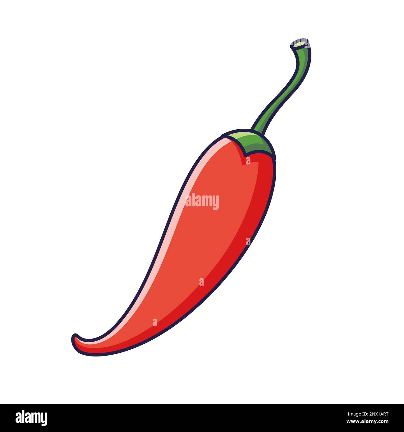 Cute chili pepper cartoon icon illustration. Food vegetable flat icon ...