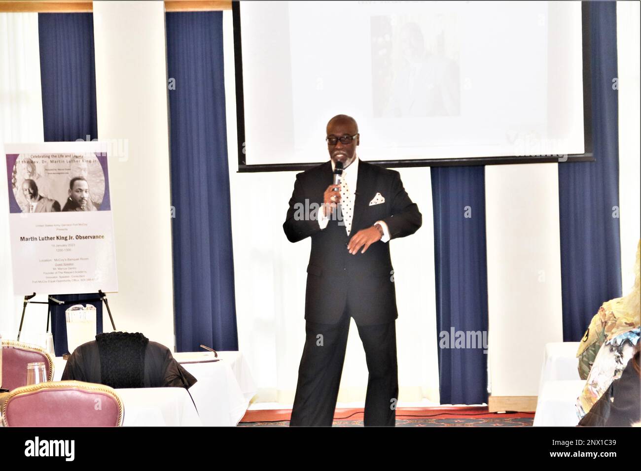 Guest speaker Marcus Gentry gives his presentation about Martin Luther ...