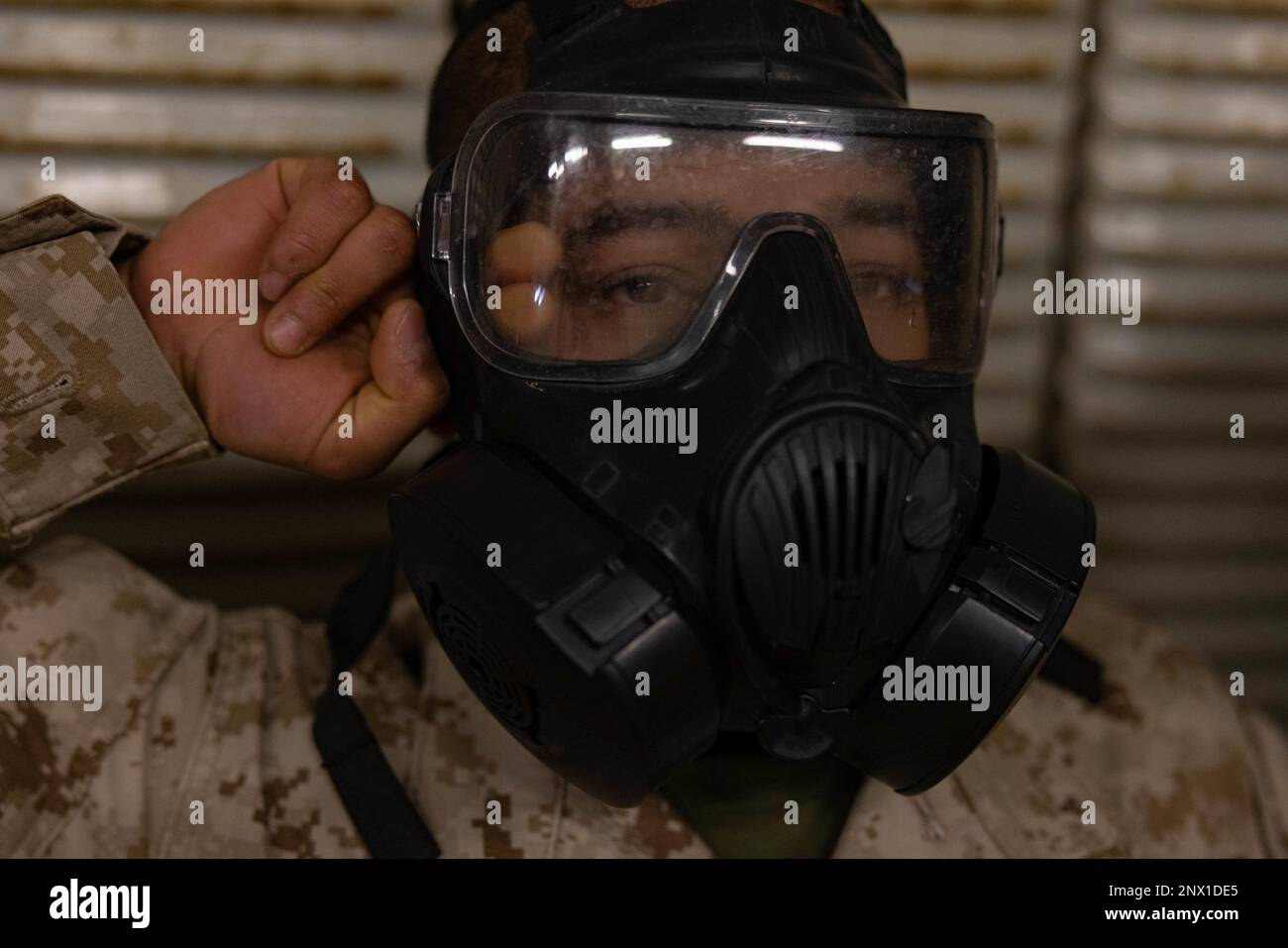 A U.S. Marine Corps recruit with Hotel Company, 2nd Recruit Training ...